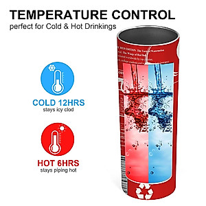 ATHAND Red Bull Printed Tumbler,Funny Tumblers,20 OZ Insulated Vacuum Skinny Tumbler,Gifts for Friend,Classmate,Women,Men,Boy,Girls,1 Pcs