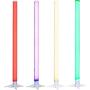 ADJ Products LED BP TUBES 4 PAK Rechargeable Battery Powered Color Changing Plastic LED Tube, 4-Pack