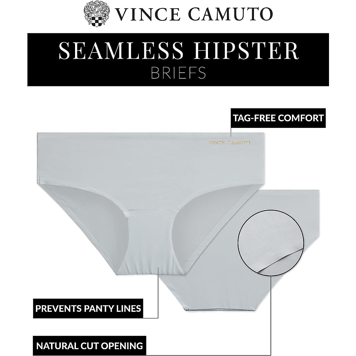 Vince Camuto Women's Hipster Underwear - 5 Pack Ultra Soft & Sexy Lingerie - Breathable Seamless Panties for Women, Size Large, Rose Assorted