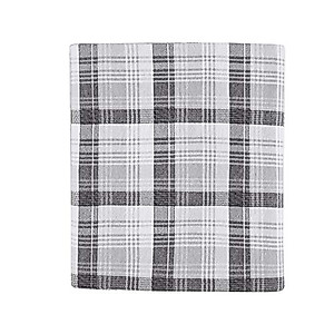Woolrich Flannel 100% Cotton Sheet Set Warm Soft Bed Sheets with 14" Elastic Pocket, Cabin Lifestyle, Cold Season Cozy Bedding Set, Matching Pillow Case, Queen, Grey Plaid, 4 Piece