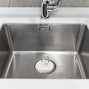 uxcell 4 Pcs Tub Stoppers, Rubber Bathtub Stoppers 1-3/8" Kitchen Sink Drain Stopper, Bathroom Drain Plug with Pull Ring and 15" Beaded Chain, White