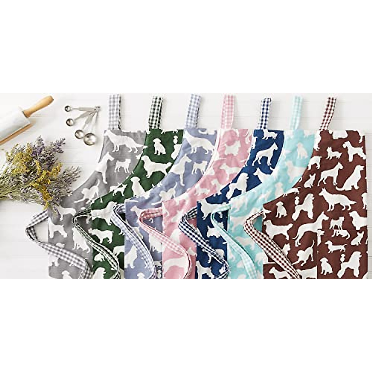 DII Everyday Pets Kitchen Collection Chef Apron, Large Pockets & Adjustable, 35x28, Black Cat Print