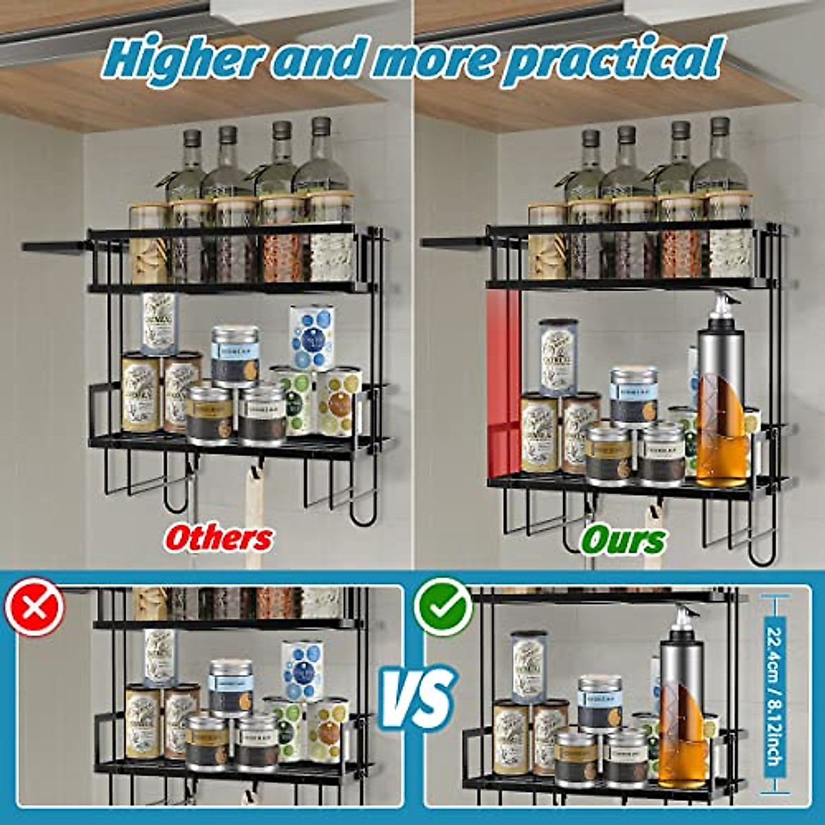 vikiciy Over The Toilet Storage, 2-Tier Bathroom Organizer Shelves, Extended Edition Toilet Rack, Upgrade Version (2022)