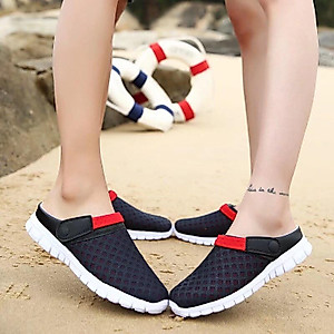 Zonkacen Unisex Simple Stylish Wide Indoor Soft Quick Dry Sport Sandals for Bedroom Bathroom Kitchen Balcony Home Office Street Holiday Blue Red 8 Men/9.5 Women