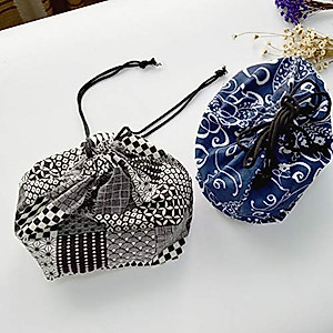 UPKOCH 3pcs Lunch Tote Bag Japanese Drawstring Bento Pouch Portable Bento Storage Bag Lunch Handy Bags for Outdoor Office School