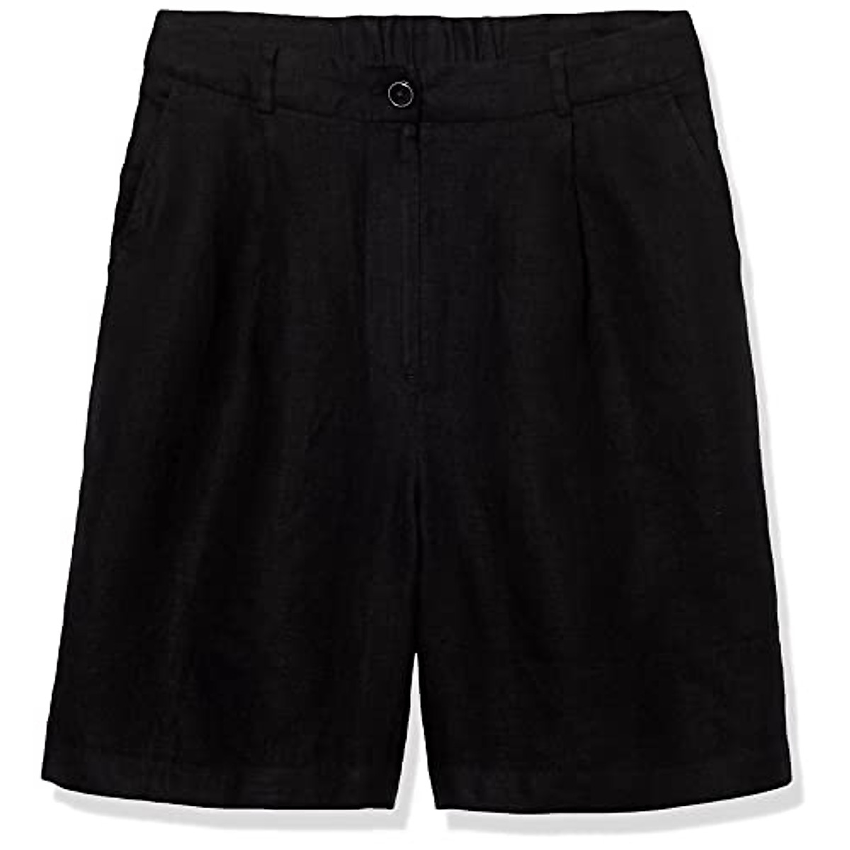The Drop Women's Millie Pleated Long Walk Short- 7" Inseam, Black, L