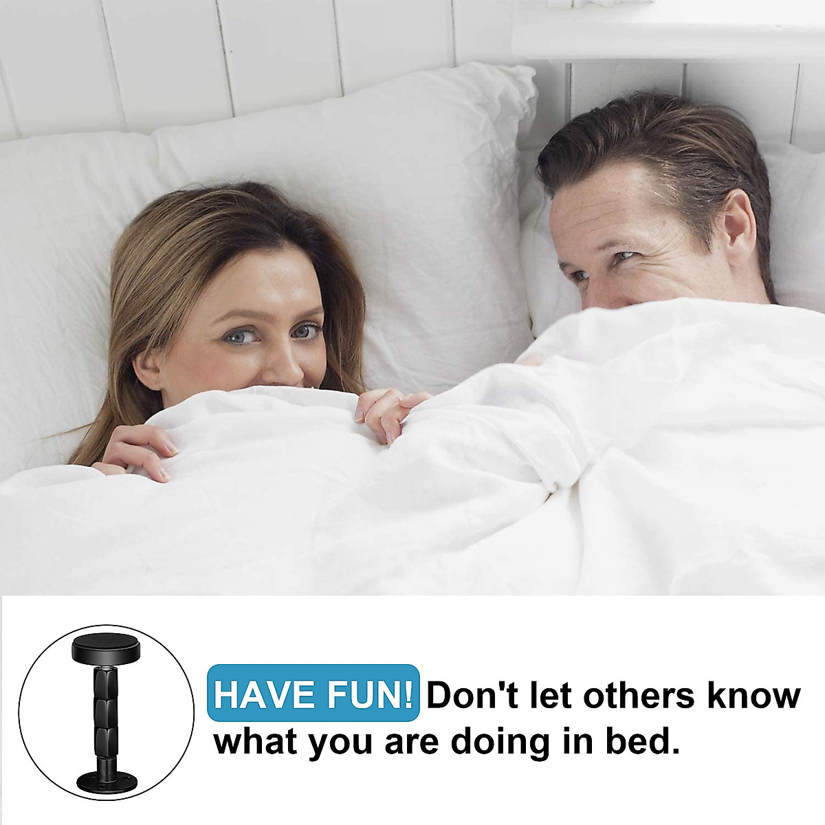 Neatbuddy 2PCS Black Adjustable Bed Frame Anti-Shake Tool, Headboard Stoppers with Free Furniture Pads and Screws, No More Creaking, Protect The Wall from Banging, Easy to Install (1.1-4.7in)