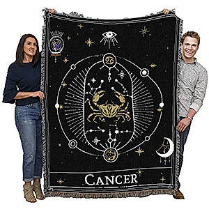 Pure Country Weavers Zodiac - Cancer Tarot Card Blanket - Gift Tapestry Throw Woven from Cotton - Made in The USA (72x54)