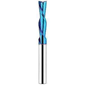 EANOSIC Downcut Spiral Router Bits 1/4 inch Shank, 1/4 inch Cutting Diameter Solid Carbide with Nano Blue Coating CNC Router Bits End Mill for Wood Cut, Carving