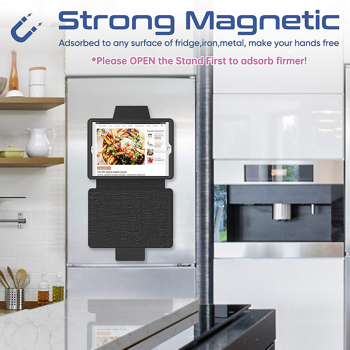 SEYMAC stock Case for iPad 9th/8th/7th Generation 10.2'', Strong Magnetic Auto Sleep Shockproof Case with Absorbing Multi-Angles Stand, Pen Holder, Card Slot (Black)