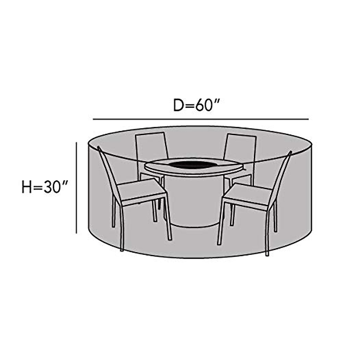 Covermates Round Firepit/Chair Set Cover – Water-Resistant Polyester, Mesh Ventilation, Fire Pit Covers-Khaki