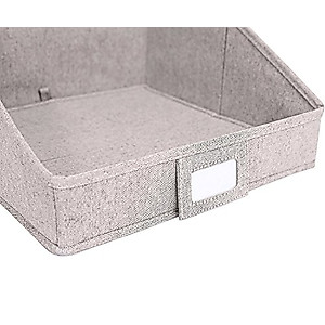 Internet’s Best Open Cloth Storage Bin - Closet Shelf Storage Box - Organize Sheets Blankets Towels Sweaters Scarfs - Grey (4 Pack)