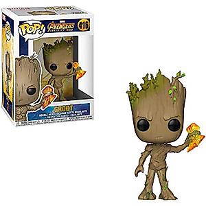 POP Marvel: Avengers Infinity War - Groot with Stormbreaker Funko Pop! Vinyl Figure (Bundled with Compatible Pop Box Protector Case) Multicolored 3.75 inches