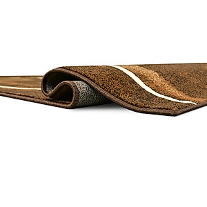 HR Mocha Brown and Beige Modern Contemporary Abstract Area Rugs Marble Pattern