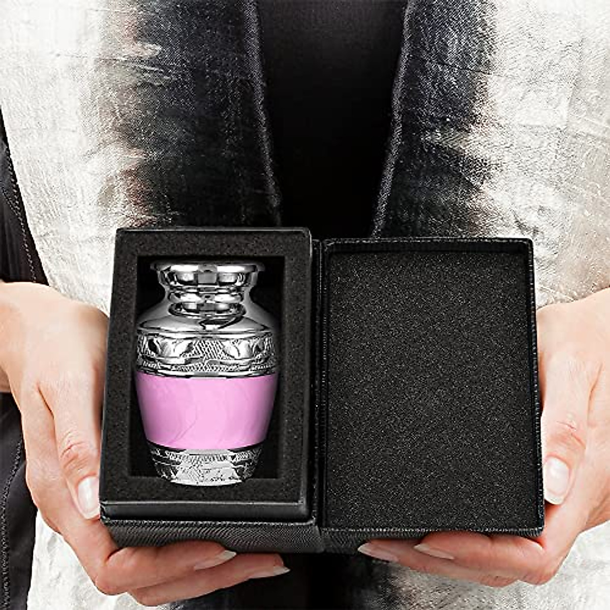 Trupoint Memorials Cremation Urns for Human Ashes - Decorative Urns, Urns for Human Ashes Female & Male, Urns for Ashes Adult Female, Funeral Urns - Light Pink, 1 Small Keepsake