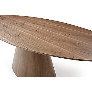 Whiteline Modern Living Dining Walnut Bruno Oval Table in Gray Oak or Natural Veneer