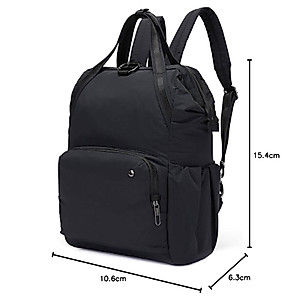 Pacsafe Women's Citysafe CX 17L Anti Theft Backpack-Fits 16 inch MacBook Pro, Econyl Black, One Size