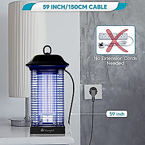Triango3 Bug Zapper Outdoor Waterproof – 18W Lamp Outdoor Fly Traps – Compact and Ergonomic IPX4 Mosquito Killer Outdoor – Special Cleaning Mechanism – Ideal for Yard, Patio, Balcony