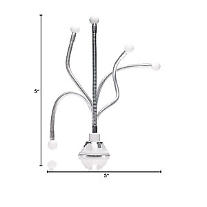 Fancii Chrome Gooseneck Attachment with Locking Suction Cup, For Luna, Mira and Maya LED Mirror Series (Mirror Not Included)