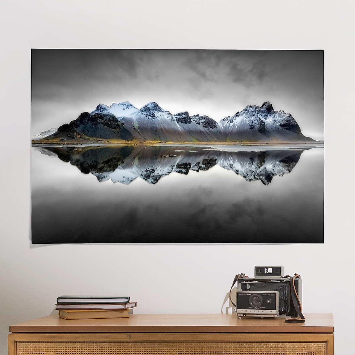 Lantern Press 24x36 Inch Giclee Art Print Wall Decor, Vesturhorn, Iceland, Reflection