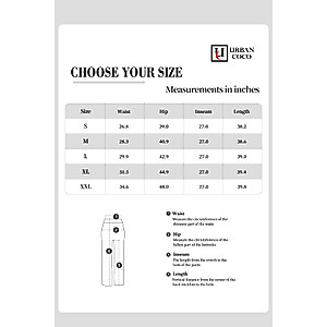 Urban CoCo Women's Straight Leg Long Pants Elastic High Waist Drawstring Casual Trousers with Pockets (White, 2XL)