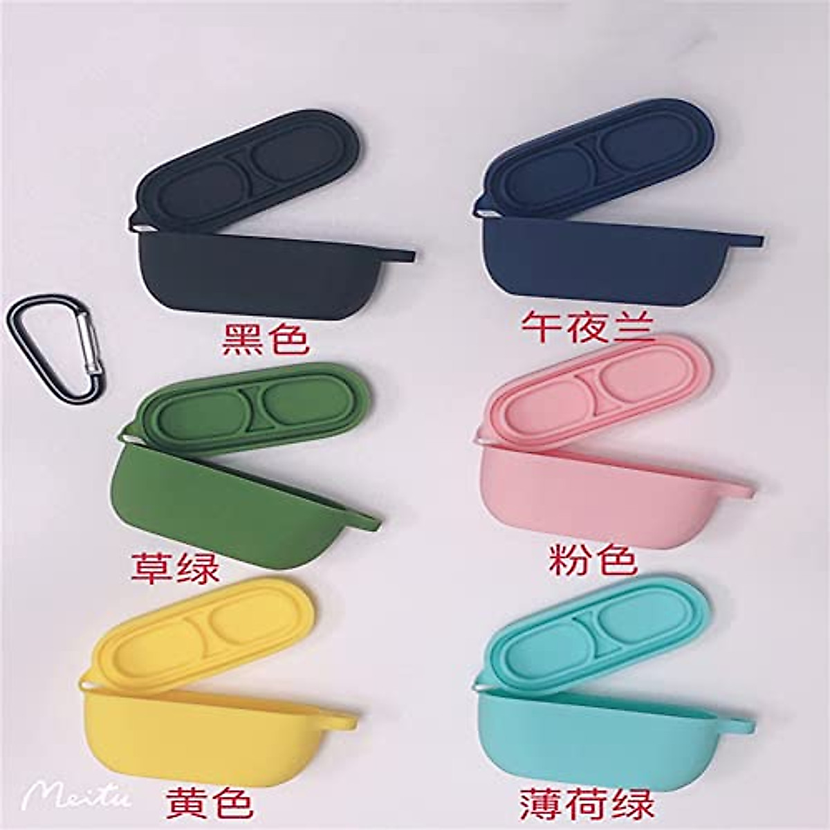 2 Pack DAYJOY Soft Silicone Protective Case Cover Compatible with JBL Vibe 100 TWS Earbuds, Protective Skin Sleeve with Key Chain (Pink+Green)