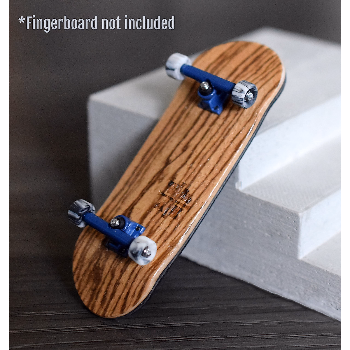 Teak Tuning Apex 61D Urethane Fingerboard Wheels - Slim Bowl Shaped, 7.5mm Diameter - ABEC-9 Stealth Bearings - Made in The USA - Grey & White Swirl Colorway