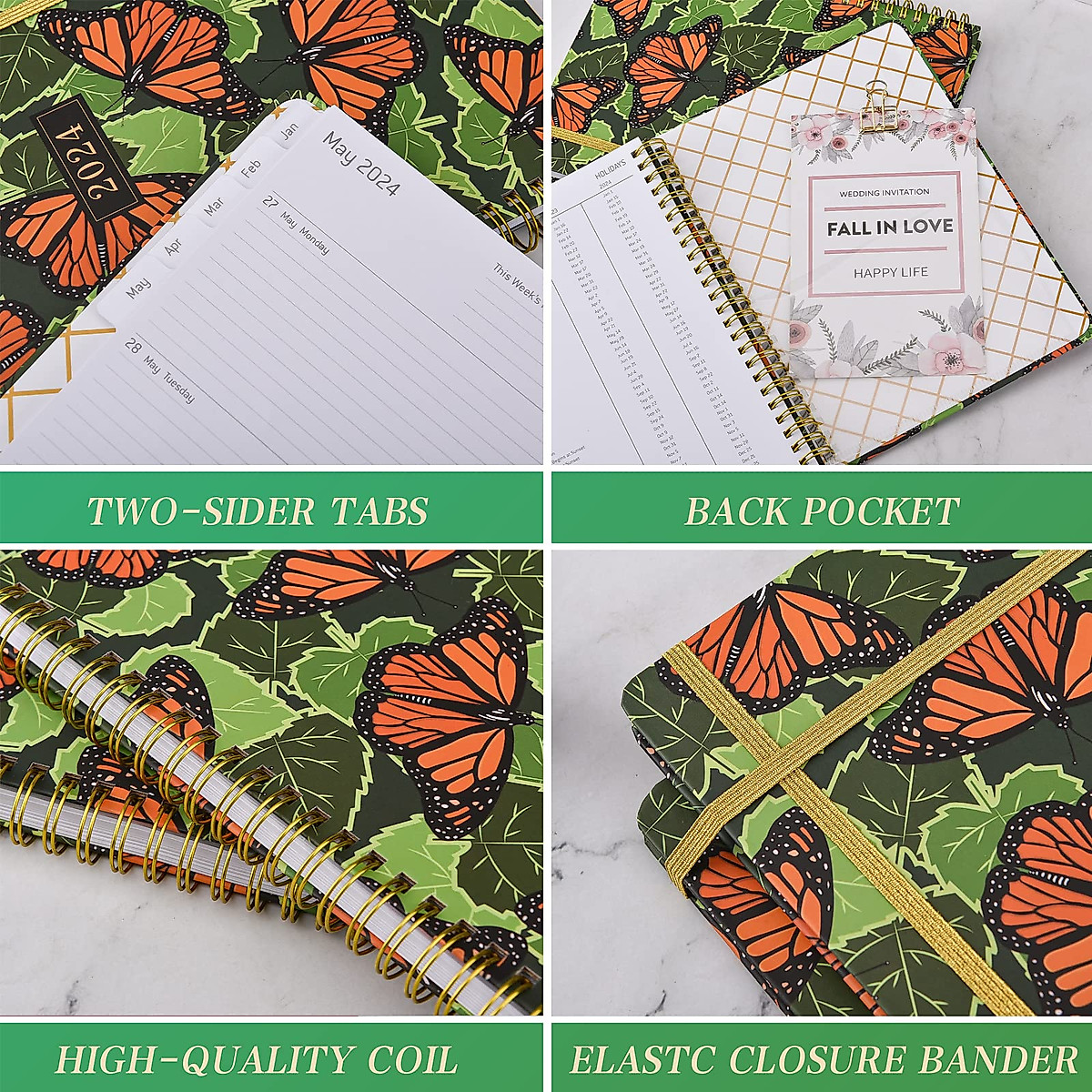 2024 Planner - 2024 Academic Weekly & Monthly Planner with Monthly Tabs, Daily Planner Yearly Agenda Calendar Organizer, Jan 2024-Dec 2024, 6.3" x 8.5"