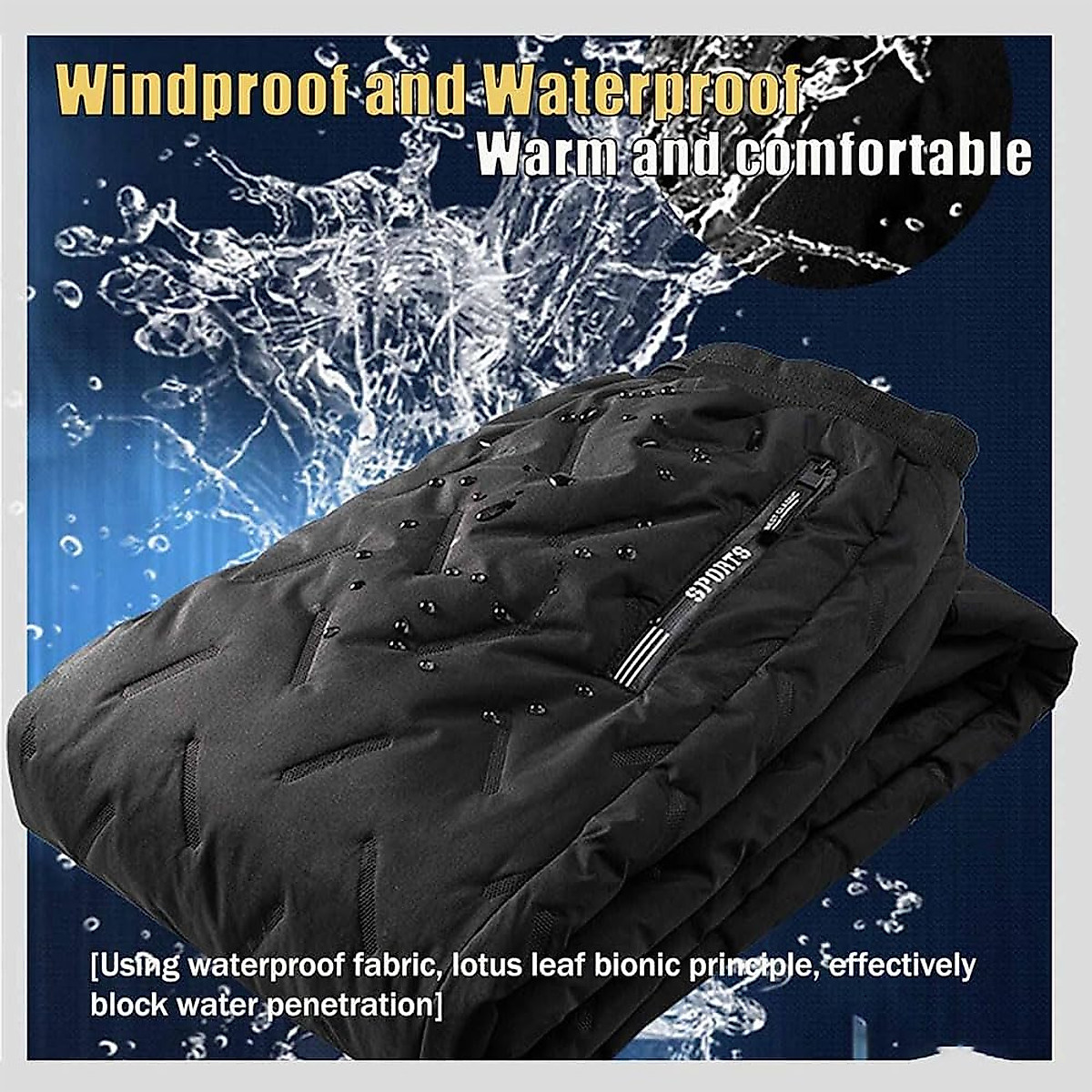 Dododz - Dododz Unisex Fleece Trousers,Unisex Fleece Jogging Bottoms,Men Winter Warm Waterproof Lightweight Sweatpants (Black-Jogging,XXL)