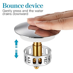 DOITOOL Bath Tub Stopper Over Sink Strainer Bath Drain Stopper Bathroom Sink Stopper Bath Tub Plug Shower Drain Hair Catcher for Popup Drain Metal Sink Strainer Sink Tub Bathtub Drain Plug