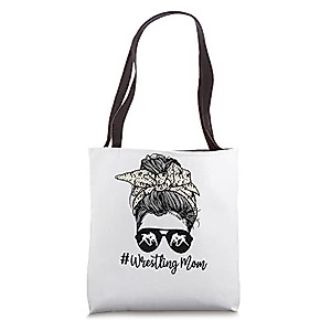 Bleached Life Wrestling Mom Leopard Messy bun Glasses Tote Bag