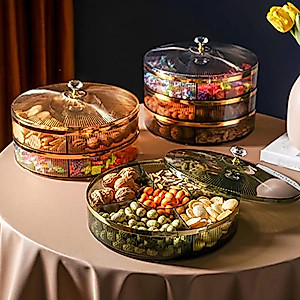 Snack Serving Tray,Large Capacity Stackable Snack Tray,Divided Serving Tray with lid,Household Divided Serving Tray,Fruit Platter Tray for Parties,Suitable for Cookies,Nuts,Candies