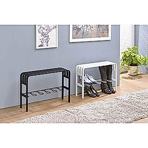 Proman Products Horizon Black Door Entryway Bench, Black, Black