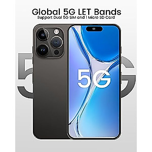 ExAchat A14 Pro Max 5G Unlocked Smartphone, 6GB+256GB Android13 Phone 6.82" FHD+ Display 120Hz 64MP Camera 6800mAh Dual SIM Unlocked Cell Phone GPS/Fingerprint/Face ID