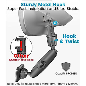 APPS2Car Magnetic Phone Car Mount Transmission Shaft Rearview Mirror Phone Holder for Car [Multi-Pivots 2023 Upgraded] Low Profile Long Arm Strong Magnets Adjustable Angles & Heights for All Phones