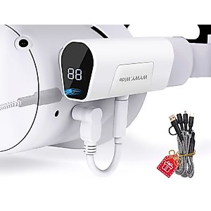 5000mAh Rechargeable Battery Pack for Oculus Quest 2 Accessories/Meta Quest 2 Pro Headset and Elite Strap, Ultra Lightweight, Provides Extra 2+ Hours of Gaming Time, Visualized Power Display Window