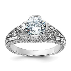 IceCarats 925 Sterling Silver Cubic Zirconia CZ Vintage Engagement Ring Size 7