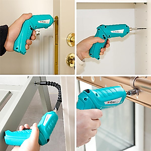 X-YEAH Small Electric Screwdriver, 3.7V Rechargeable Cordless Screwdriver with LED Light, Electric Screwdriver Kit Includes 45pcs Bit Set, USB Charging Cable, Carrying Case