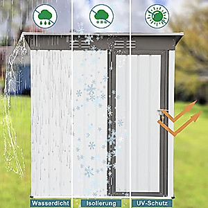 5ft x 3ft Outdoor Metal Storage Shed，Sun Protection, Waterproof Tool Storage Shed for Backyard, Patio, Lawn (Gray)