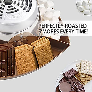 ULTICOR Electric Flameless Stainless Steel Marshmallow S'mores Maker, with 4 Compartment Tray, and 4 Roasting Forks, Indoor Safe, for Parties and Fun Times, Safe for Kids with Adult Supervision
