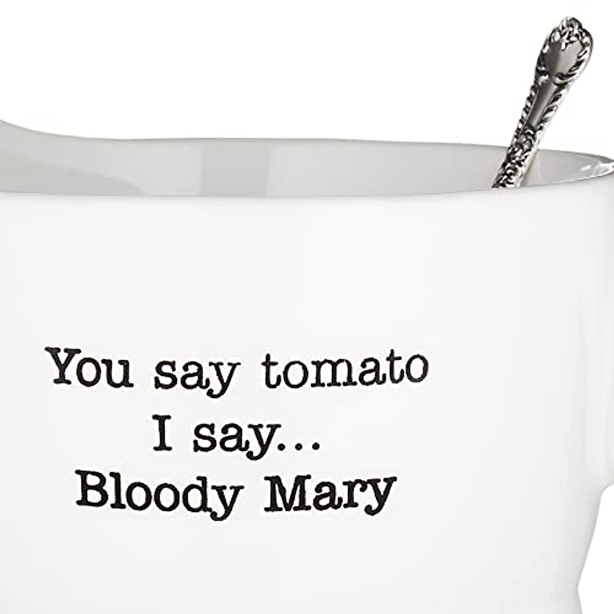 Mud Pie - 4551021 Mud Pie Ceramic Bloody Mary Pitcher Set 80 oz, 8.25 X 6.25, White