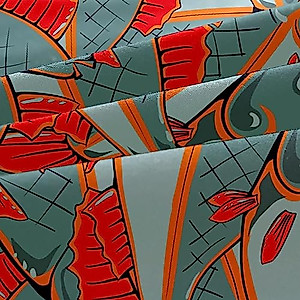 DragonBtu Bedding Duvet Cover Set Red Fins and Tails Quilt Cover Soft Bedding Sets 3 Piece with 2 Pillow Shams for Women Men