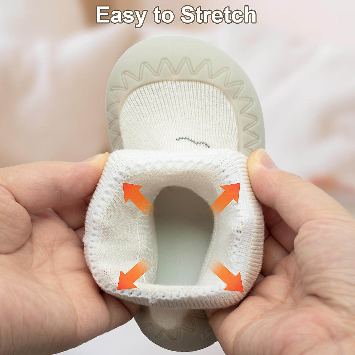 Dexspoeny Baby Sock Shoes 12-18 Months, 2 Pairs Shoes-Baby Girl Shoes Infant Shoes Non Slip Slippers With Grippy Socks for Toddlers Infants Boys Girls Footwear