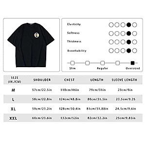 torafarugaluo Mens Oversized T Shirts Tees Summer Unisex Yacht Club Print Crew Neck Cotton Tops Casual Streetwear Shirt (as1, Alpha, m, Regular, Regular, black02)