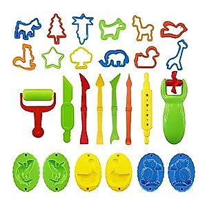 Clay Dough Tool Kit Plastic Playdough Tool Set for Kid Dough Roller Cutter Set as Educational Toy Clay Molds