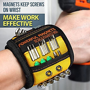 Tool Gifts for Men-Women Gadgets Magnetic Pickup Tool LED Light|Christmas Tool Gifts For Men Dad Husband|Unique Birthday Gifts and Magnetic Wristband for Holding Screws, Wrist Magnet, Gifts for Dad
