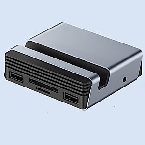 GPPZM USB C Hub Type-C Docking Station Type-C to 4K HDMI-Compatible PD SD/TF Card Reader RJ45 Phone Holder Stand