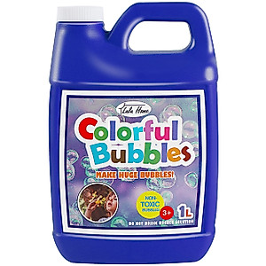 Lulu Home Bubble Concentrated Solution, 1 L/ 33.8 OZ Bubble Refill Solution for Kids Bubble Machine, Giant Bubble Wand, Bubble Blower Toys, Halloween Party Favors (Dark Blue)
