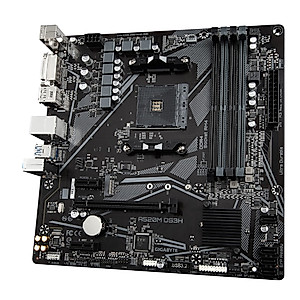 Gigabyte A520M DS3H (AMD Ryzen AM4/MicroATX/5+3 Phases Digital PWM/Gaming GbE LAN/NVMe PCIe 3.0 x4 M.2/3 Display Interfaces/Q-Flash Plus/RGB Fusion 2.0/Motherboard)