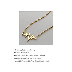 Bryan Anthonys There in a Heartbeat 14k Gold Necklace for Women, Pendant, Adjustable Length